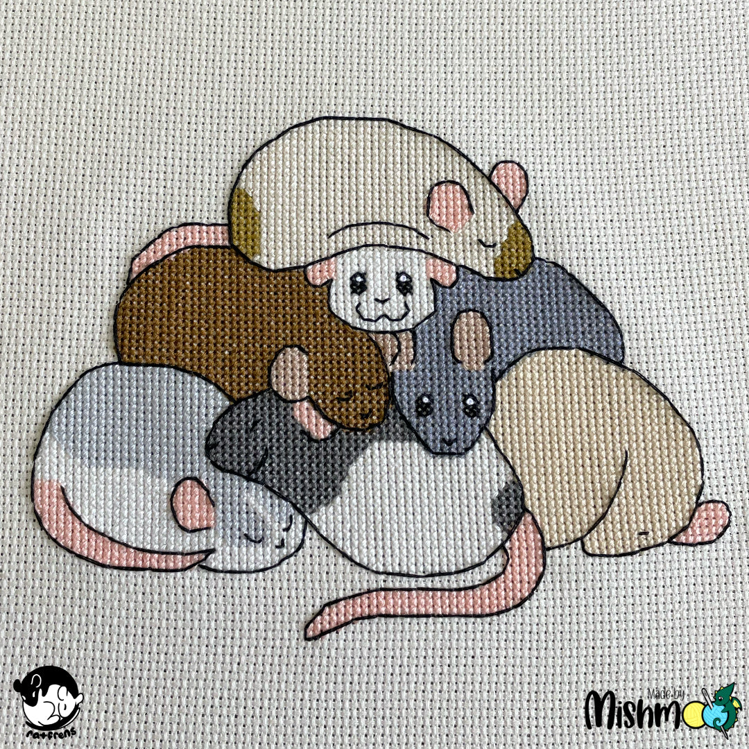 Rat Pile Cross Stitch Pattern – MadebyMishmoo